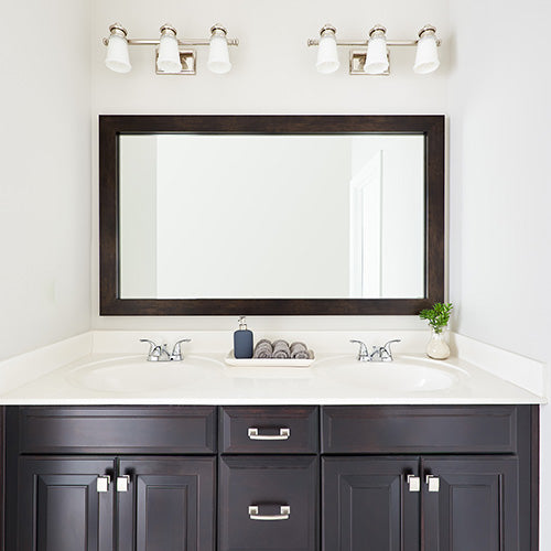 Espresso Mirror Frame | Frames For Bathroom Wall Mirrors – MirrorMate
